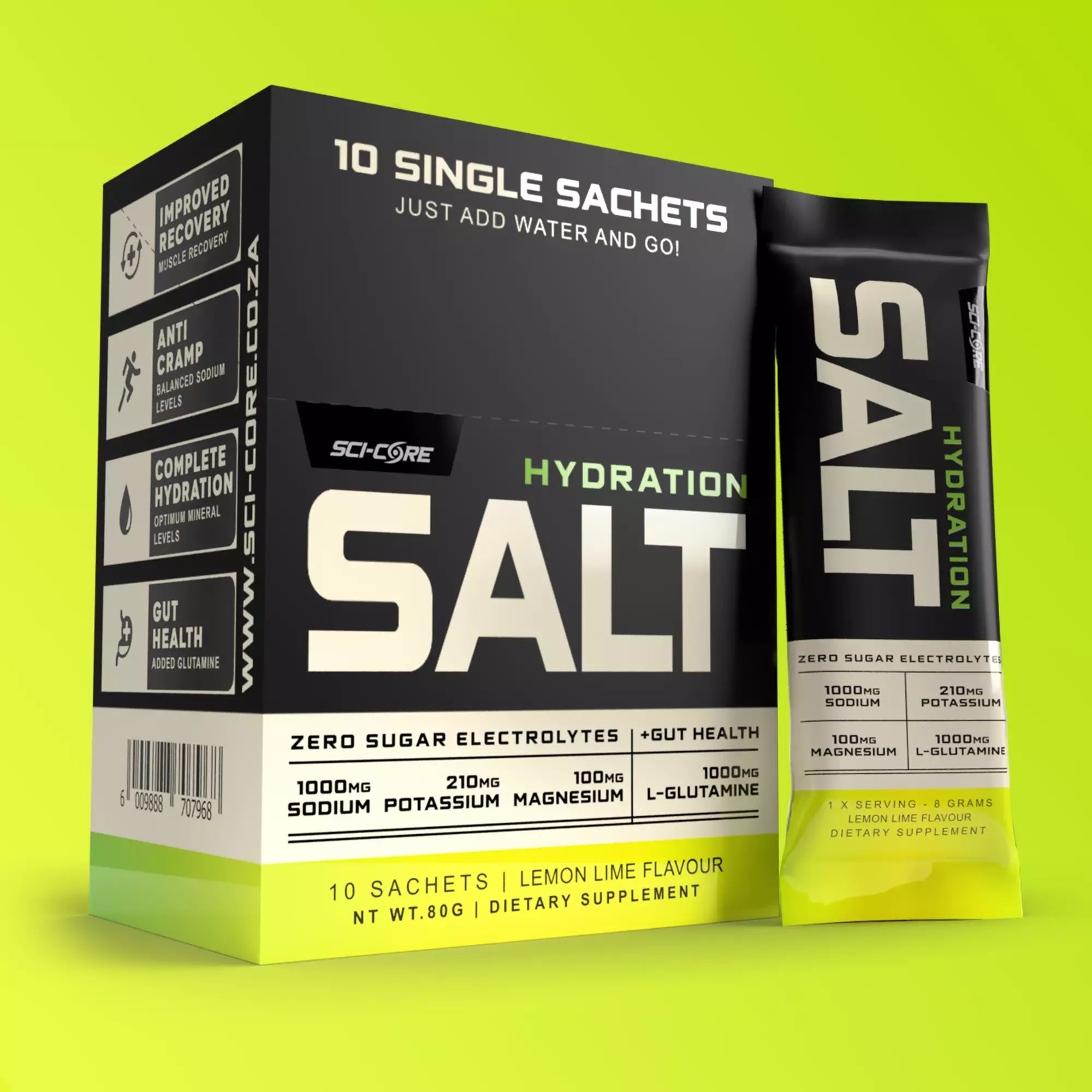 HYDRATION SALT Lemon Lime 10 x single serving sachets – SCI-CORE